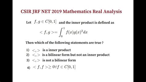 csir jrf net mathematics december 2019 real analysis vi solutions youtube