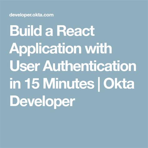 The Text Build React Application With User Authenticity In 15 Minutes