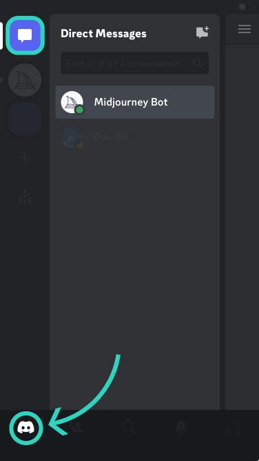 direct message the midjourney bot