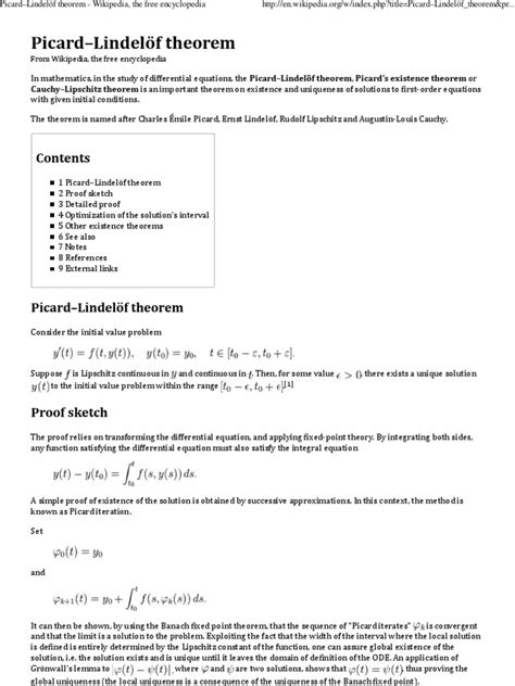 picard lindelöf theorem wikipedia the free encyclopedia mathematical concepts