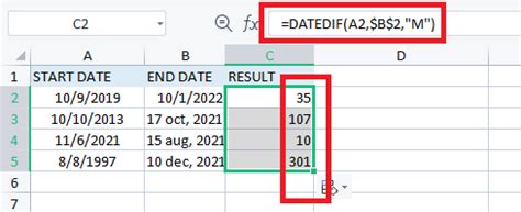 Find Number Of Months Between Two Dates In Excel Using Formula Wps
