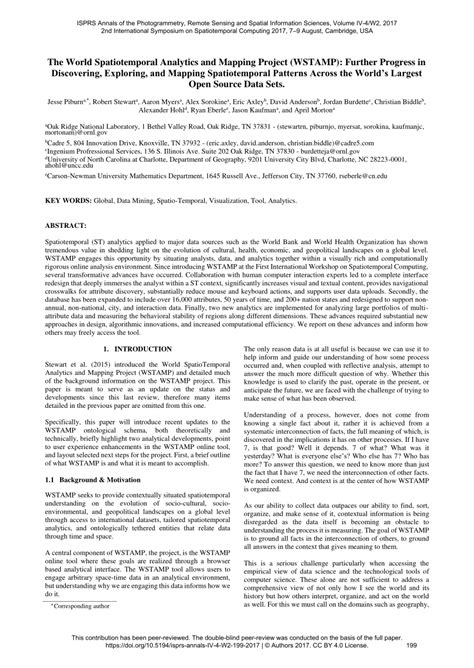 pdf the world spatiotemporal analytics and mapping project wstamp further progress in