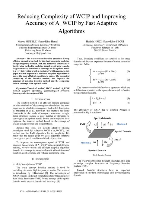 pdf reducing complexity of wcip and improving accuracy of a wcip by fast adaptive algorithms