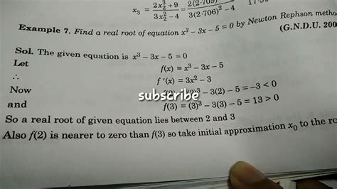 find the real root of equation x 3 3x 5 0 by newton raphson method youtube