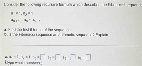 solved consider the following recursive formula which describes the