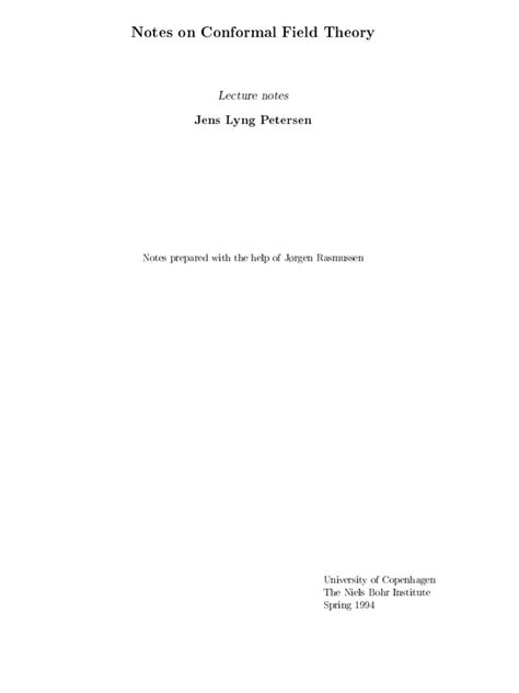 notes on conformal field theory pdf