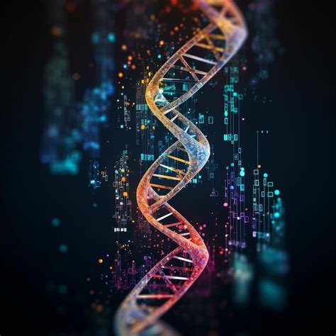 Illustration Of DNA Molecular Structure With Sequencing Data Of Huma