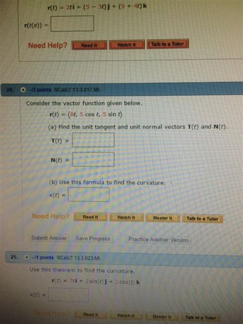 solved consider the vector function given below r t
