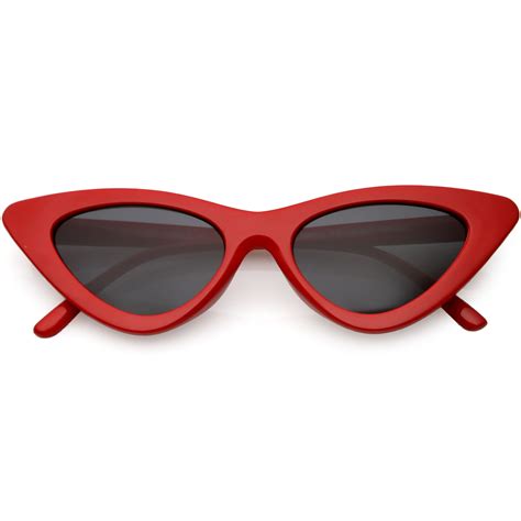 Womens Narrow 1990s Retro Cat Eye Sunglasses Zerouv