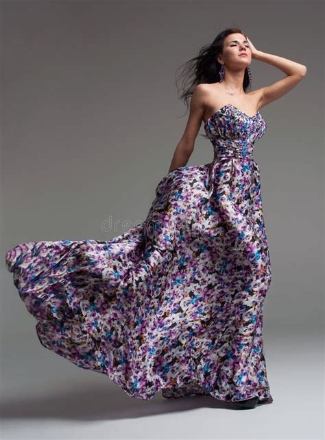 Woman In Floral Dress Stock Image Image Of Elegance 34013343
