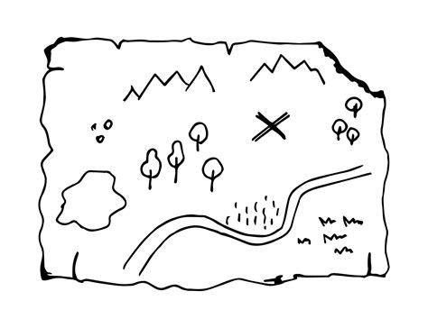Treasure Map Clipart Black And White