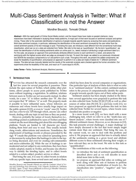 multi class sentiment analysis in twitter what if classification is not the answer pdf