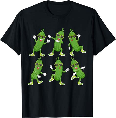 Dabbing Cucumber Pickle Dancing Wearing Sunglasses Dab Dance T Shirt