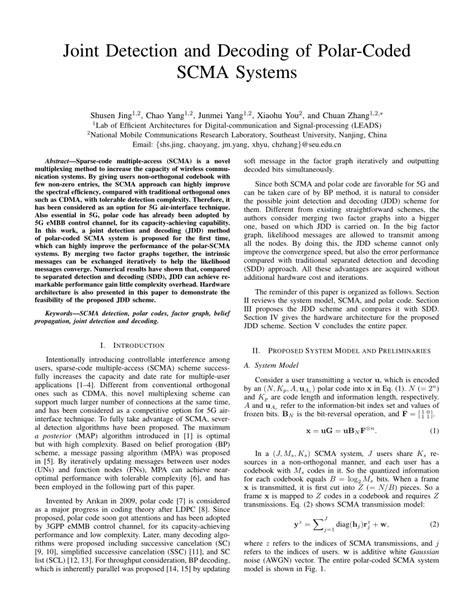 pdf joint detection and decoding of polar coded scma systems