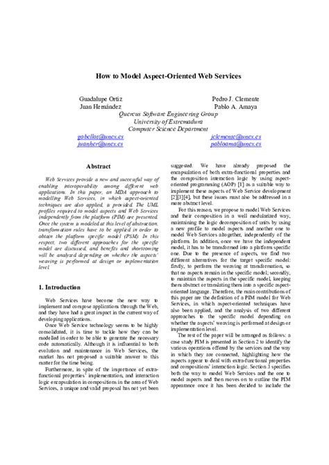 pdf how to model aspect oriented web services guadalupe ortiz