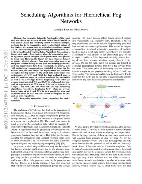 scheduling algorithms for hierarchical fog networks deepai