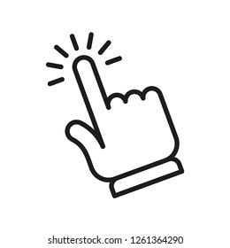Hand Pointer Cursor Mouse Clicking Linear Stock Vector Royalty Free