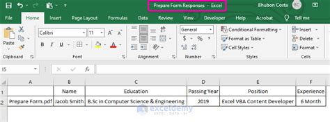how to link a pdf form to an excel database 5 steps exceldemy