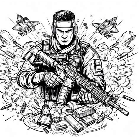 Coloriage Call of Duty moderne warfare en ligne dessin gratuit à imprimer