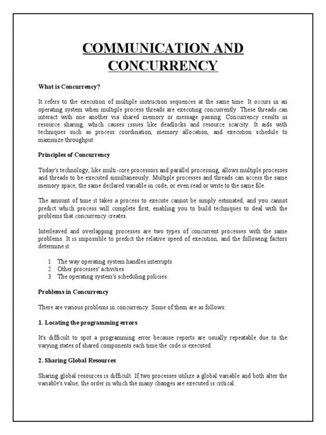 communication and concurrency pdf process computing thread computing