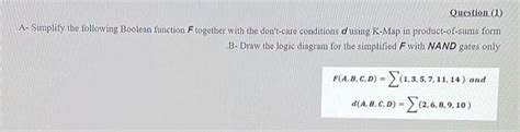 solved a simplify the following boolean function f together