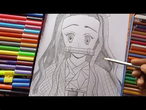 Nezuko Drawing tutorial how to draw Nezuko kimetsu no yaiba Видео