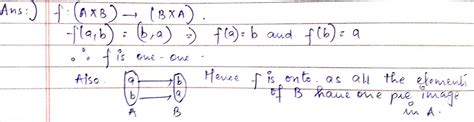 let a and b be two non empty sets and let f a × b → b × a f a b b a then f is