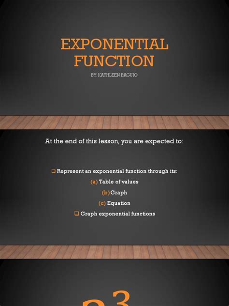 exponential function by kathleen baguio pdf exponential function function mathematics