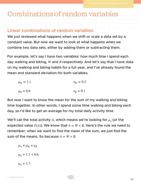 combinations of random variables combinations of random variables linear combinations of