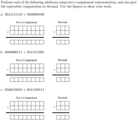 solved perform each of the following additions using two s