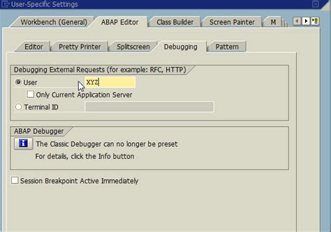 SAP ABAP Central ABAP In Eclipse External Debugger Setting