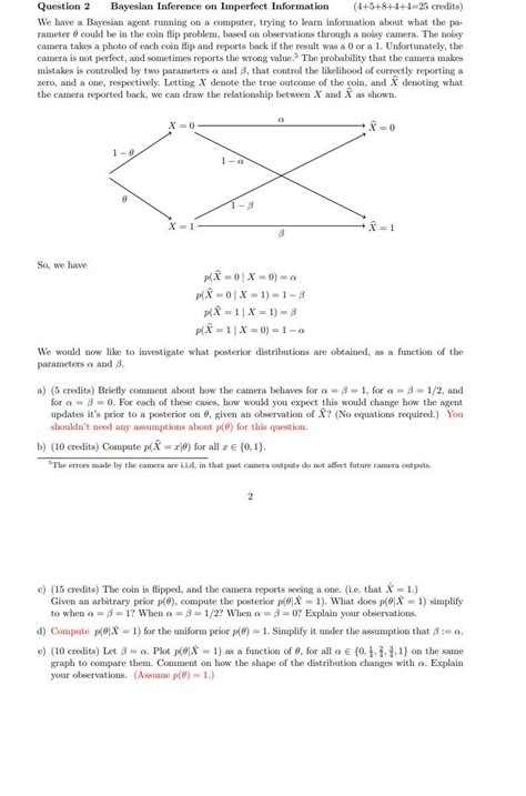 solved question 2 bayesian inference on imperfect
