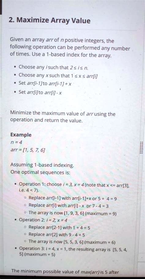 solved maximize array value given an array arr of n positive integers the following operation