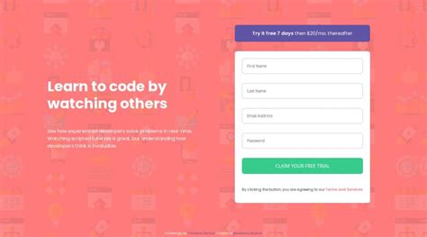 frontend mentor intro component with sign up form with html vanilla css and vanilla j coding