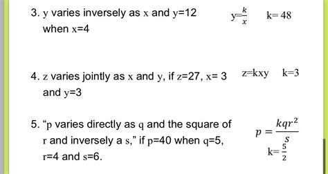 solved find the constant of variation and write the equation