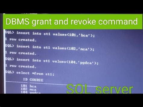 DBMS Grant And Revoke Command With Code Coding Technology Sql Dbms