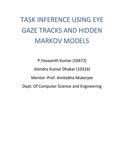 task inference using eye gaze tracks and hidden markov models pdf