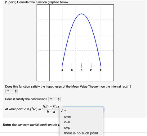 oneclass 1 point consider the function graphed below does this function satisfy the