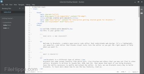 Brackets Text Editor Lokasindu