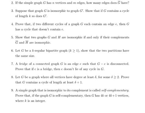 solved 2 if the simple graph g has n vertices and m edges