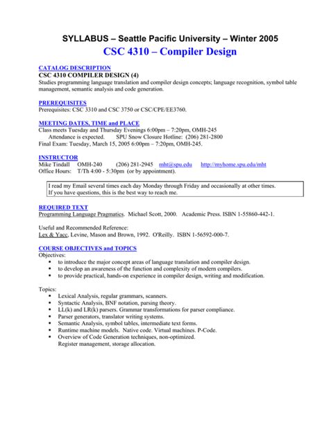 csc 4310 compiler design csc 4310 compiler design 4