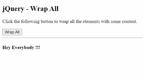 JQuery WrapAll Method