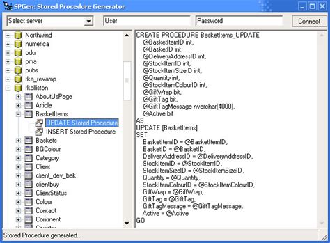 spgen stored procedure generator codeproject