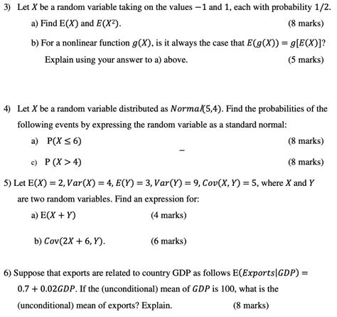 solved 3 let x be a random variable taking on the values