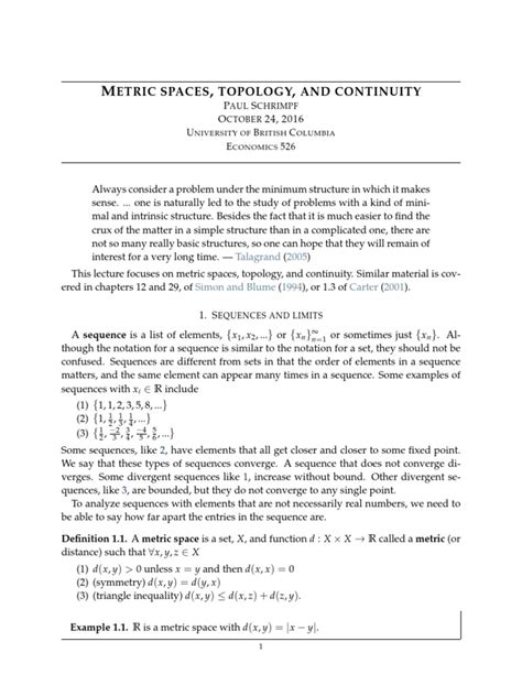 metric spaces and continuity pdf compact space continuous function
