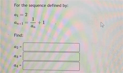 solved for the sequence defined