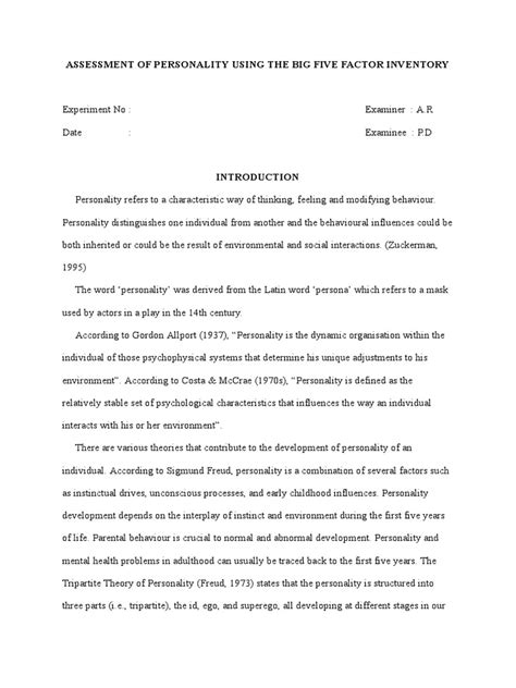 bffi pdf extraversion and introversion cognitive science