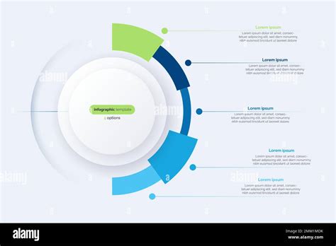 Five Option Circle Infographic Diagram Vector Illustration Stock