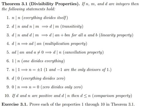 solved theorem 3 1 divisibility properties if n m and d