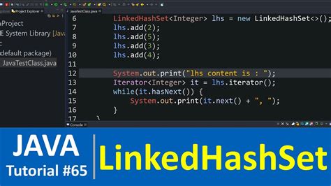 java tutorial 65 java linkedhashset class with examples set data structure youtube